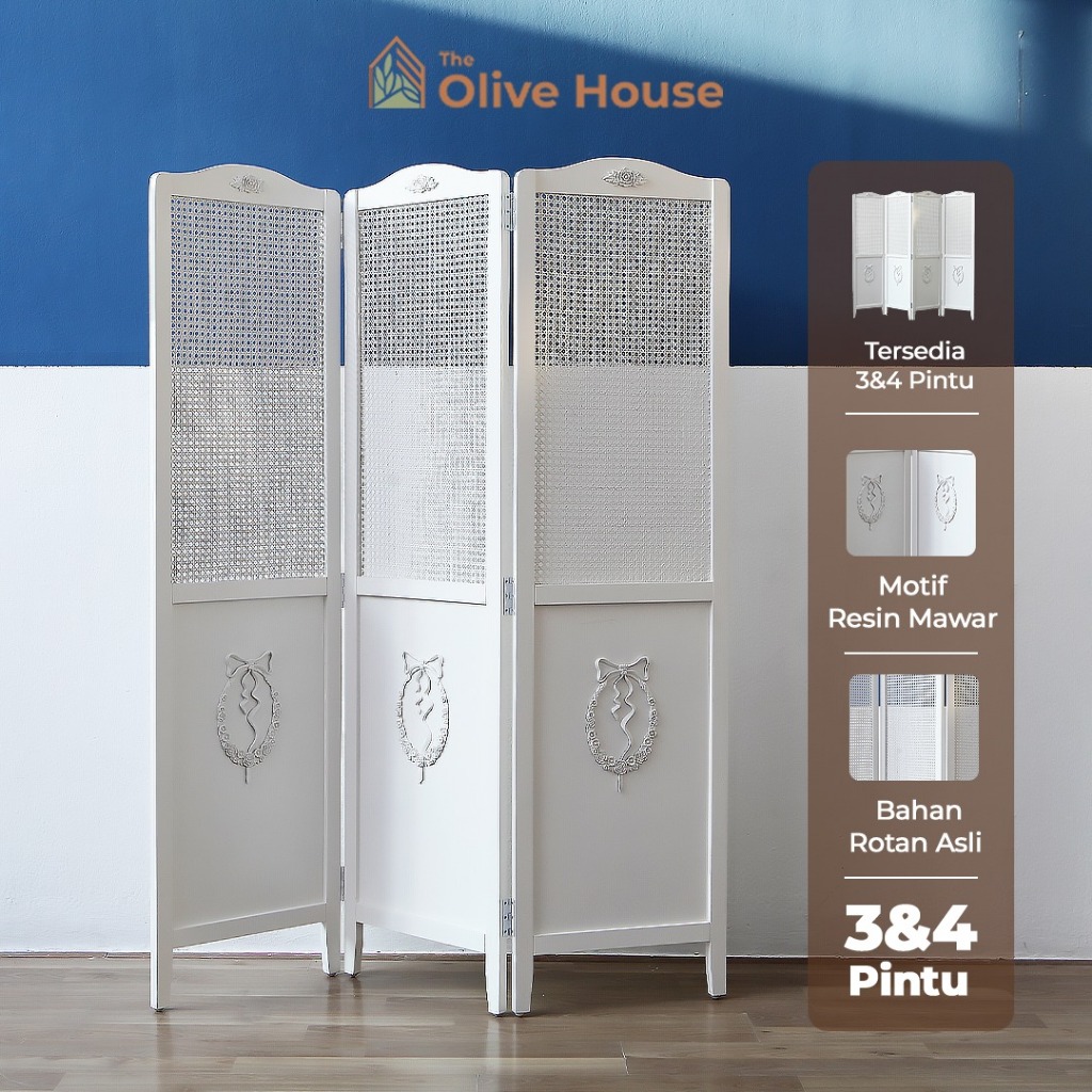 Jual The Olive House - Partisi Sketsel Pembatas Ruangan Lipat Rotan ...