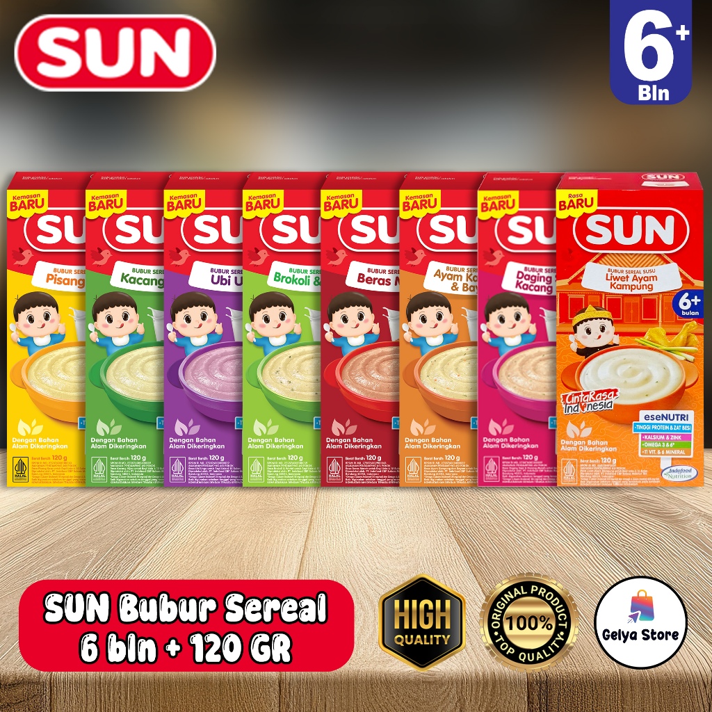 Jual SUN Bubur Sereal Susu 120g Usia 6+ Bulan | BOX | Shopee Indonesia