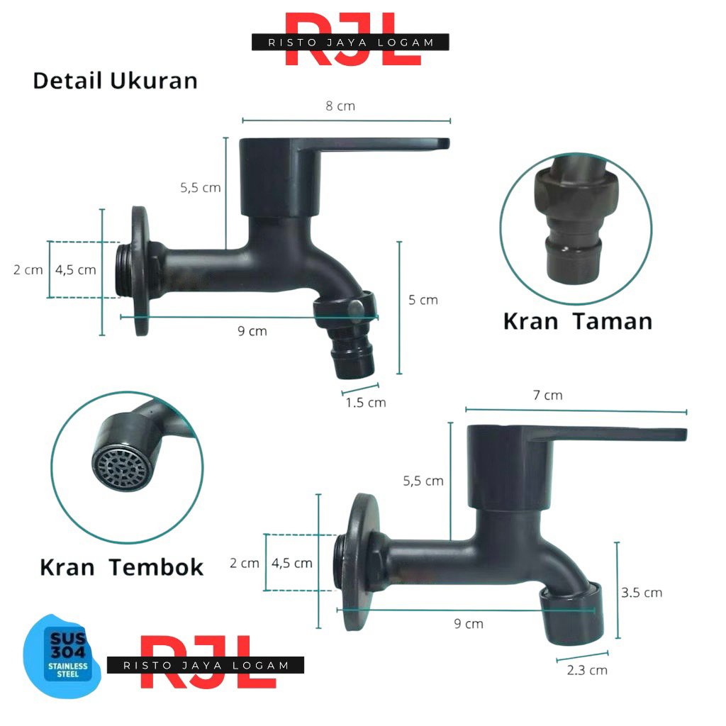 Jual Kran Air stainles DNR Model Amico 1/2 Dan 3/4 inch kran air tembok ...