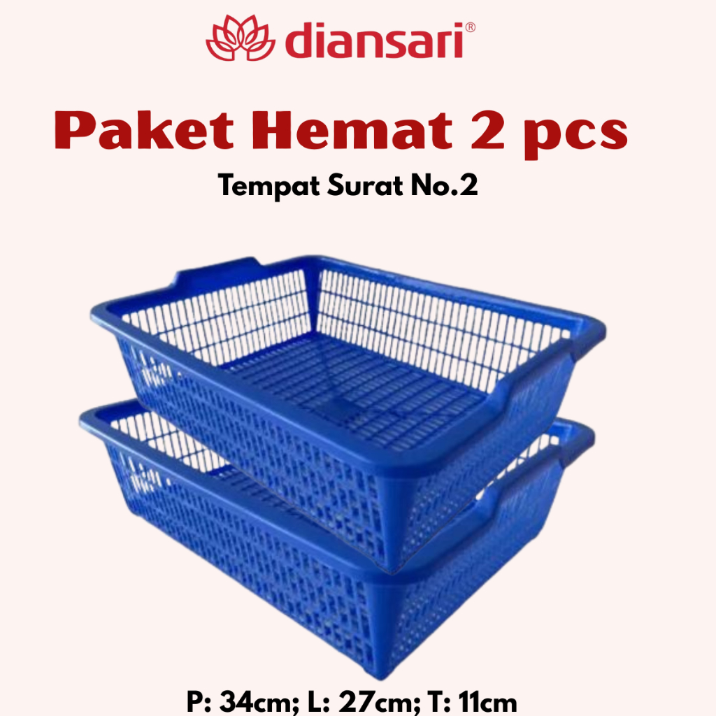 Jual DIANSARI (ISI 2 pcs) Tempat Surat No.2 Segi Kuat Keranjang Plastik ...