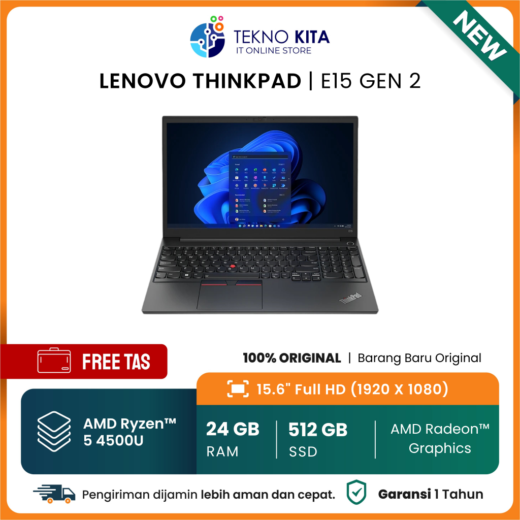 Jual LENOVO THINKPAD E15 GEN 2 [AMD RYZEN 5 5400U / RAM 24 GB DDR4 ...