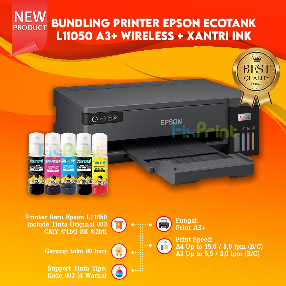 Jual Printer Epson EcoTank L11050 A3+ Wireless With Tinta 003 CMYK ...