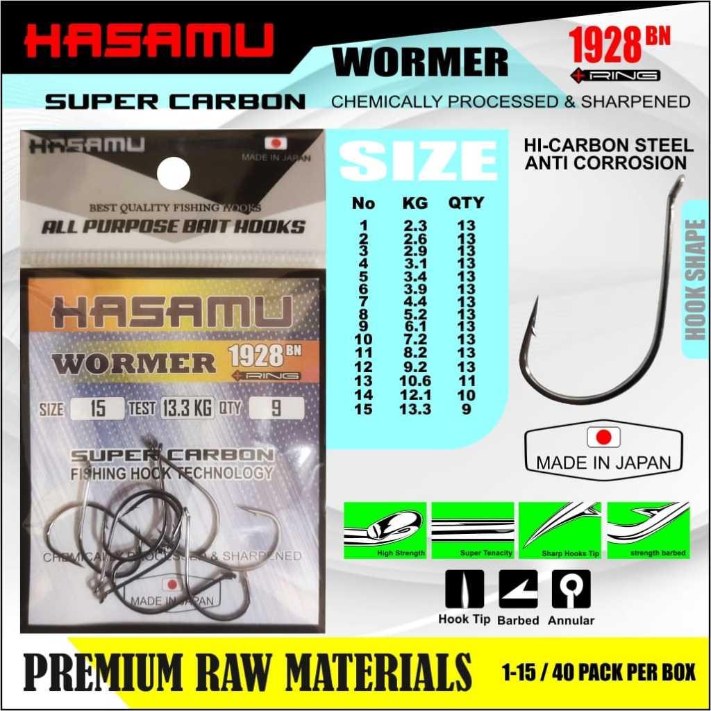 Jual Kail Pancing Hook Hasamu WORMER 1928 BN Size 1 - 15 | Shopee Indonesia