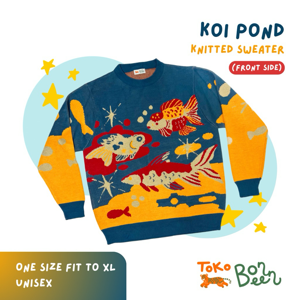 Jual [Toko Bonbeen] Knitted Sweater "Koi Pond" Sweater rajut original ...