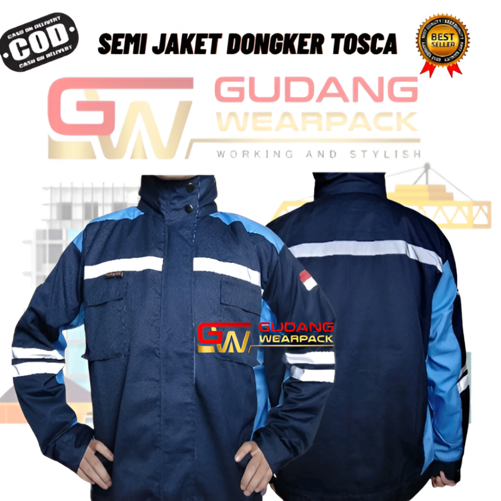 Jual WEARPACK Jaket Atasan Lengan Panjang Warna Dongker Kombinasi Tosca ...