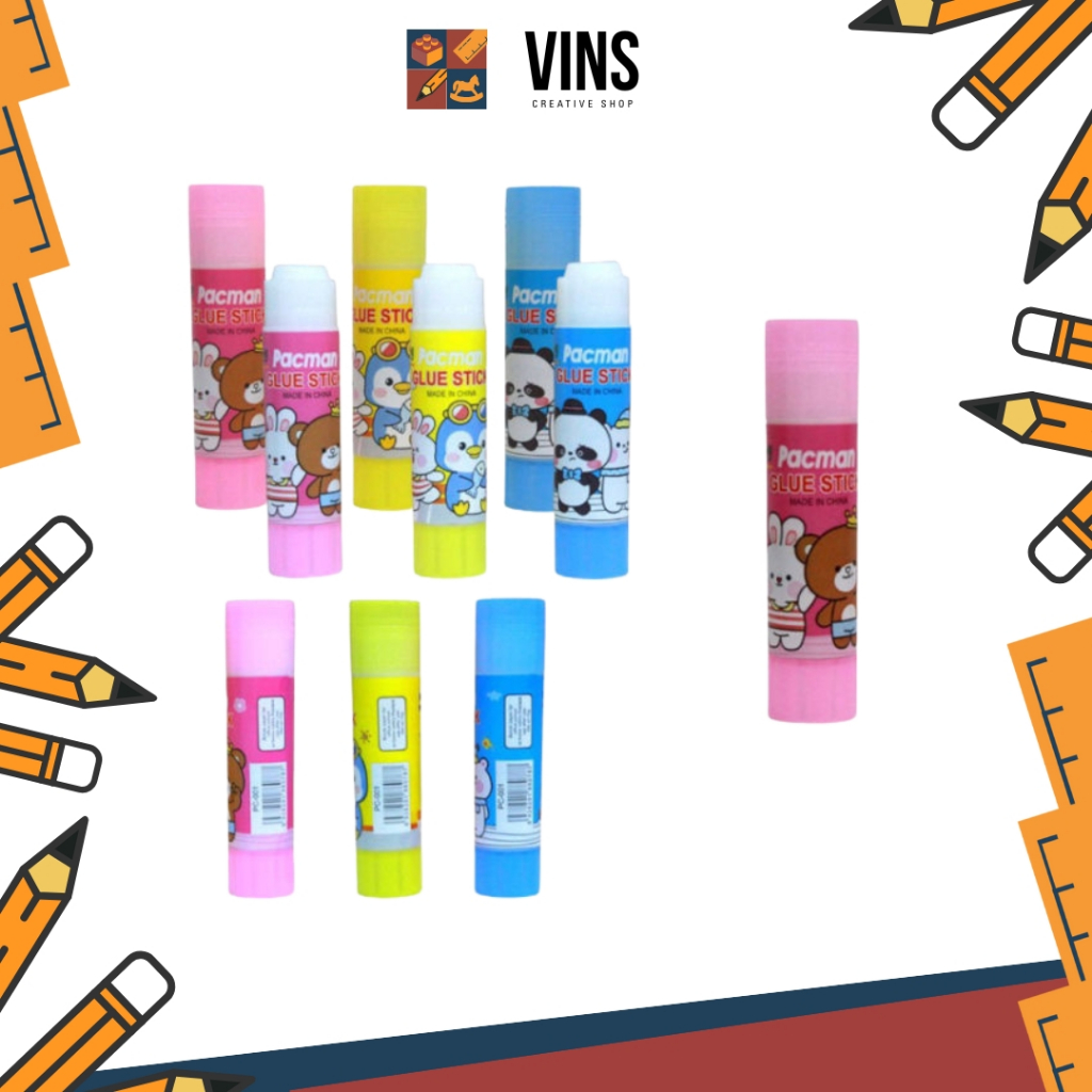 Jual Lem Kertas Glue Stick 12gr PACMAN – Lem Padat Praktis Anak Sekolah ...