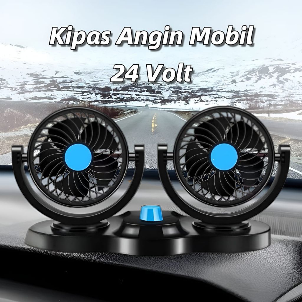 Jual Kipas Angin Mobil Double Blower Fan 24v Lighter - Kipas Duduk ...