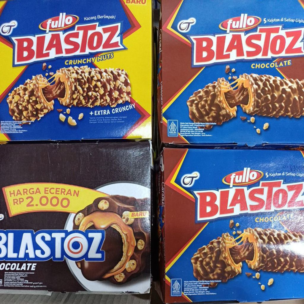 Jual BLASTOZ Cruncy/Coklat kotak @12x24g | Shopee Indonesia