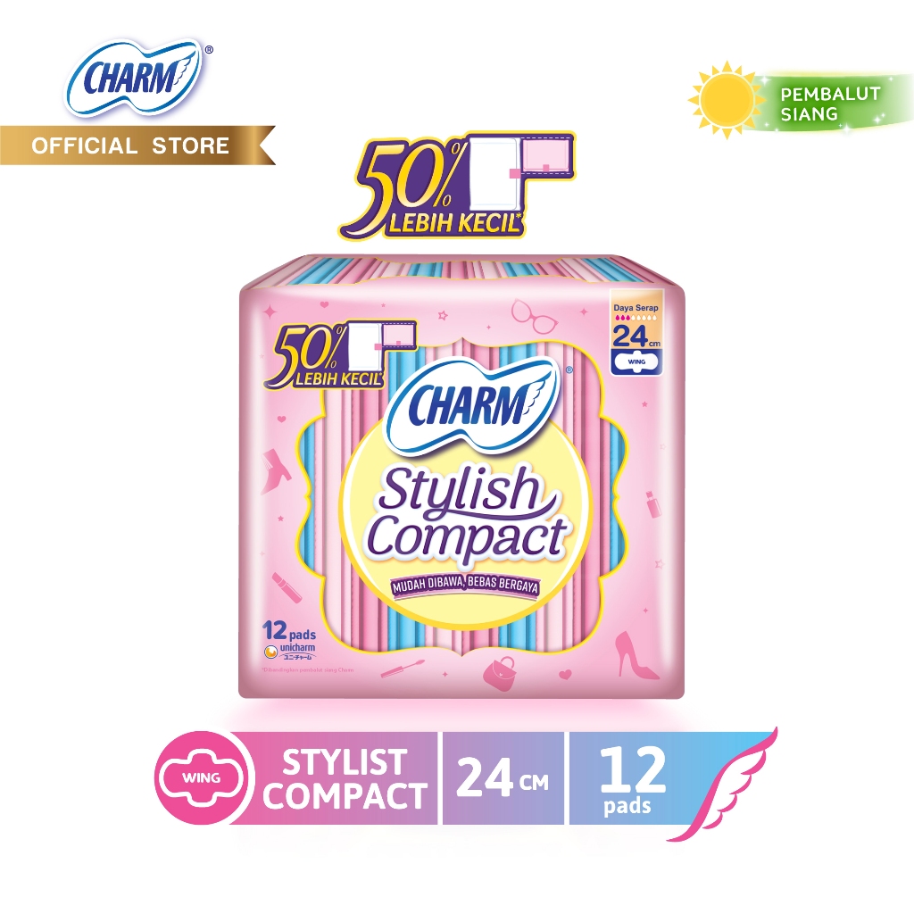 Jual Charm Stylish Compact 24cm Wing - 12 Pads | Shopee Indonesia