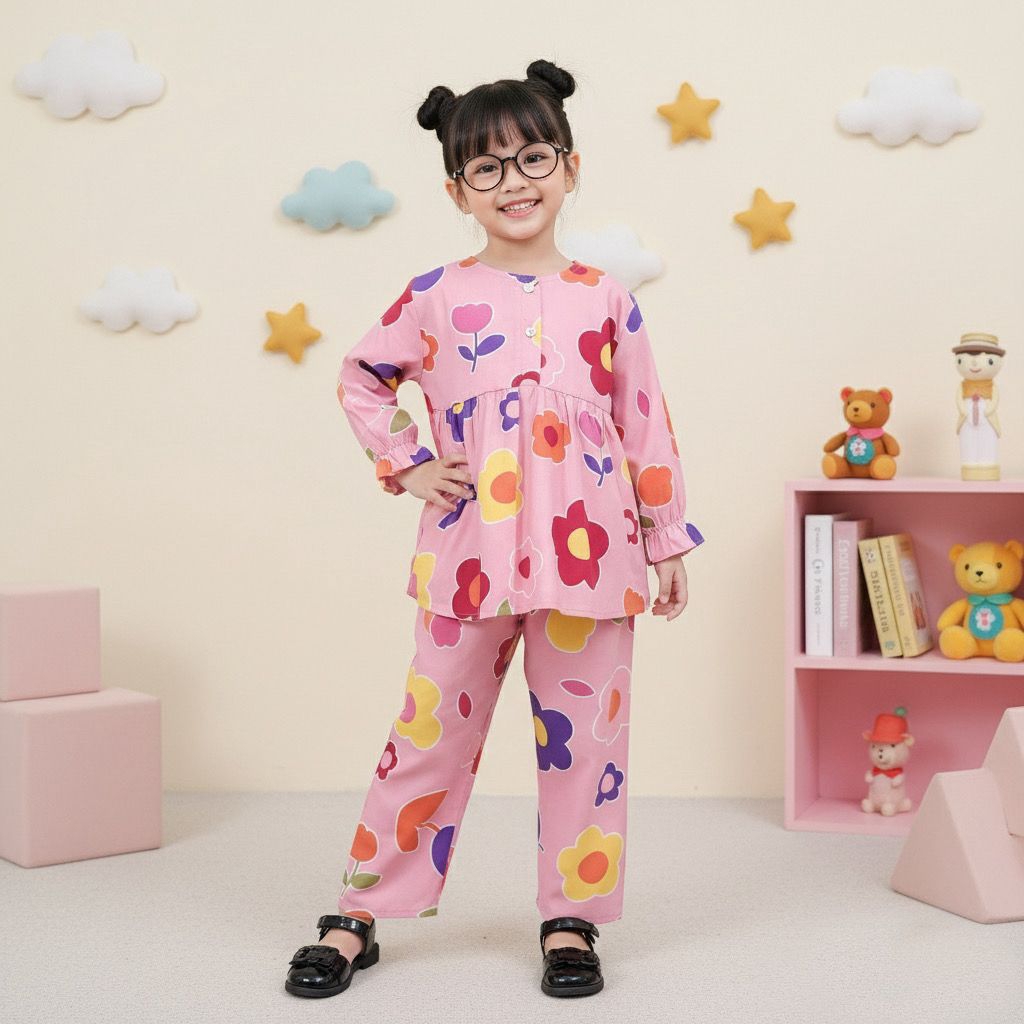 Jual Setelan anak perempuan 1-6 tahun one set rayon setcel anak ...