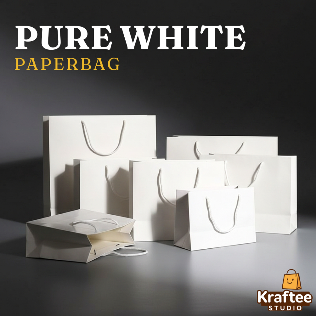 Jual Kraftee Studio – Paperbag Putih Polos / Tas Kado Putih / Hampers ...