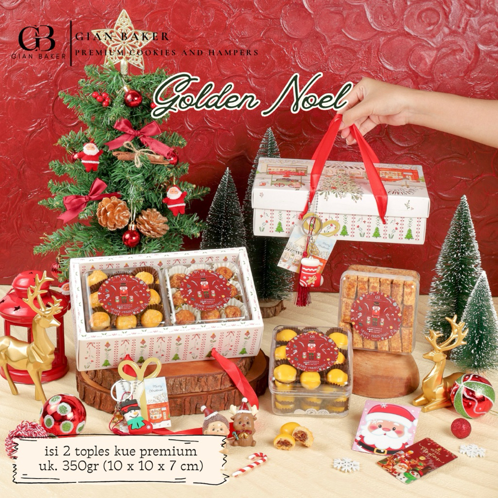 Jual Christmas Hampers Natal Kue Kering Premium 2 toples 350 gr ...