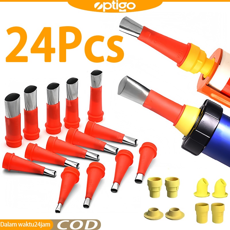 Jual 24pcs/set Nozel Tembakan Lem Sealent /Caulk Nozzle Aplikator ...