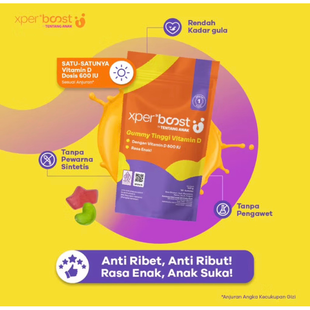 Jual Xpert boost gummy vit D sachet 7 pcs ( vitamin D gummy anak ...