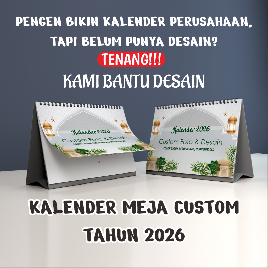 Jual Kalender Meja Kalender Duduk Custom Desain Tahun 2026 | Shopee ...
