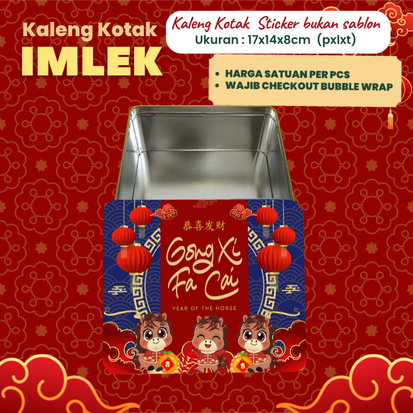 Jual Box Imlek CNY Kaleng Kotak KUDA Chinese New Year Shio Year of ...