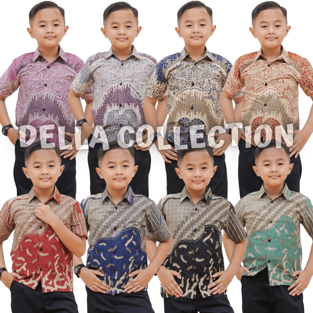 Jual Kemeja Batik Anak Pendek Motif Piramid Usia 1-12 Tahun | Shopee ...