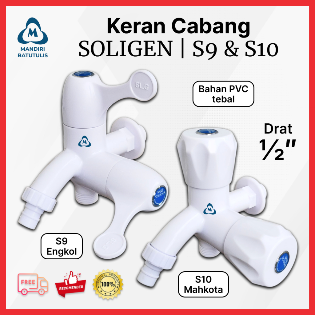 Jual Kran Cabang Pvc SOLIGEN S9 Engkol / S10 Putar - Keran Double ...