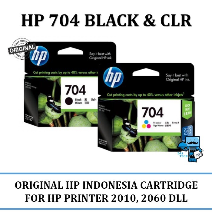 Jual TINTA INK CARTRIDGE HP 704 BLACK/COLOR ORIGINAL | Shopee Indonesia