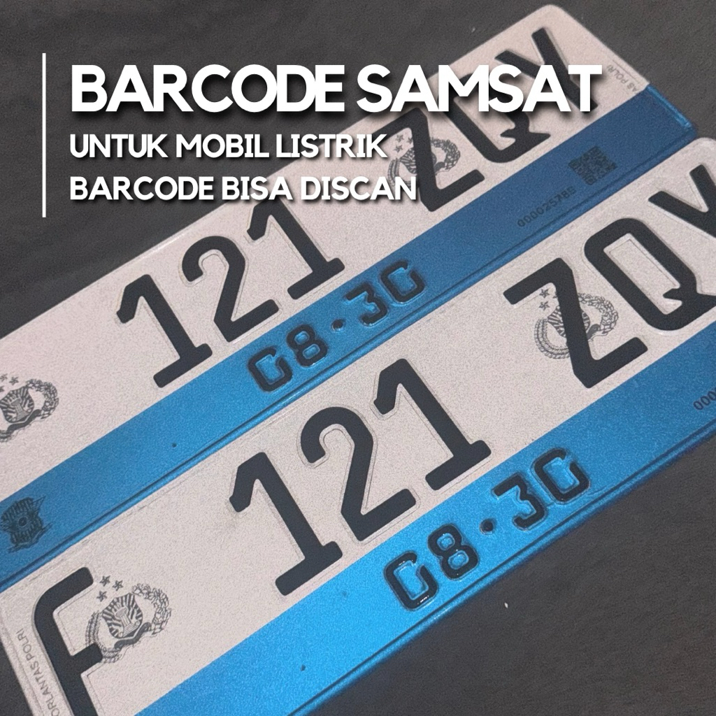 Jual Custom Plat Listrik Besi Reflective Barcode Barkod Edition ...