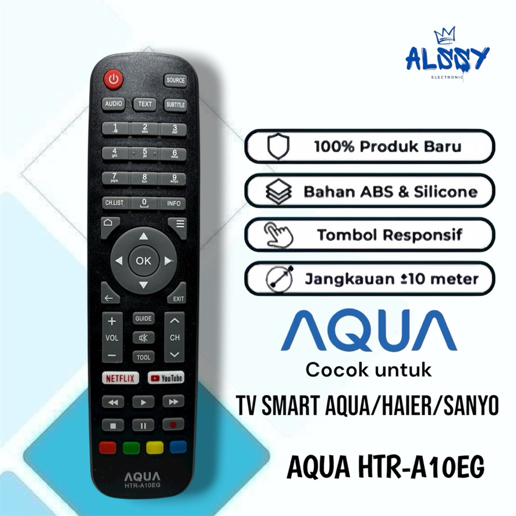 Jual Remot Remote TV Aqua / Sanyo / Haier LCD LED Smart TV HTR-A10EG ...