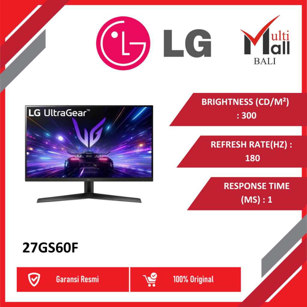 Jual LED Monitor Gaming LG UltraGear 27GS60F 27" IPS FHD 180Hz 1ms AMD ...