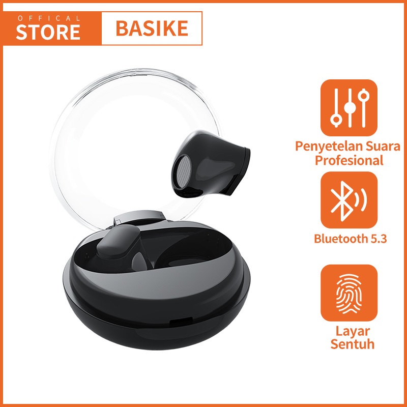 Jual BASIKE Headset Bluetooth Gaming TWS Earphone Bluetooth Handsfree ...