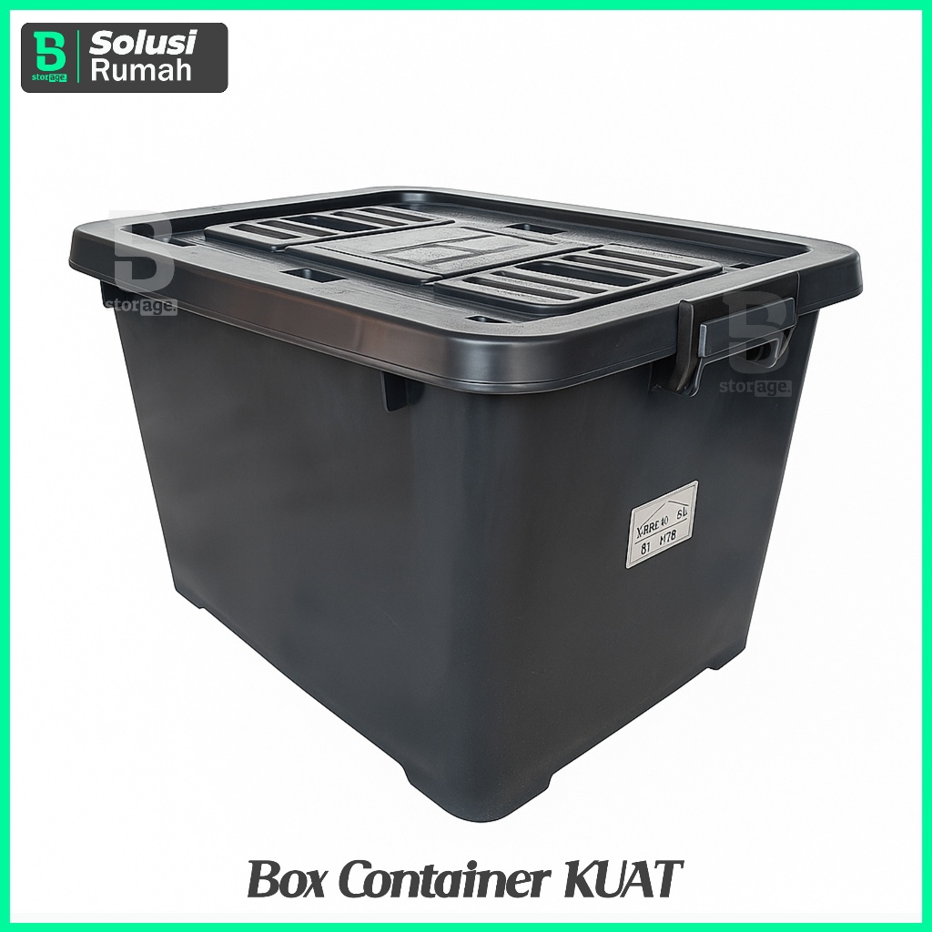 Jual JUMBO Container Box Plastik Hitam KB 180 kotak Penyimpanan ...