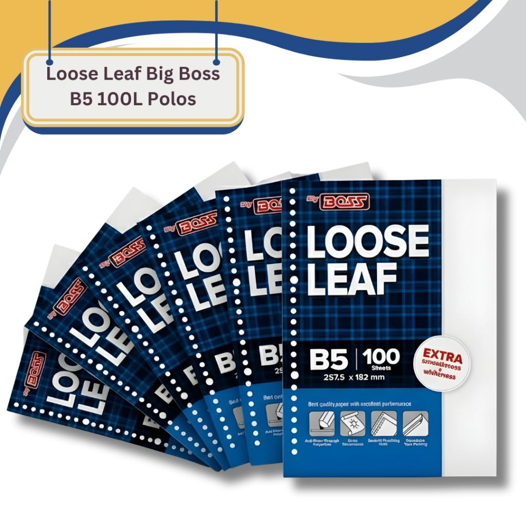 Jual Big Boss Loose Leaf Polos B5 100 Lembar Plain Refill Isi Kertas ...