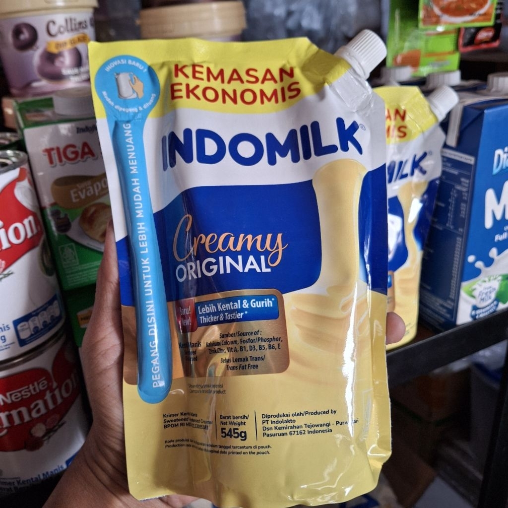 Jual SKM Indomilk Creamy Original Plain Kemasan Pouch 545 gram | Shopee ...