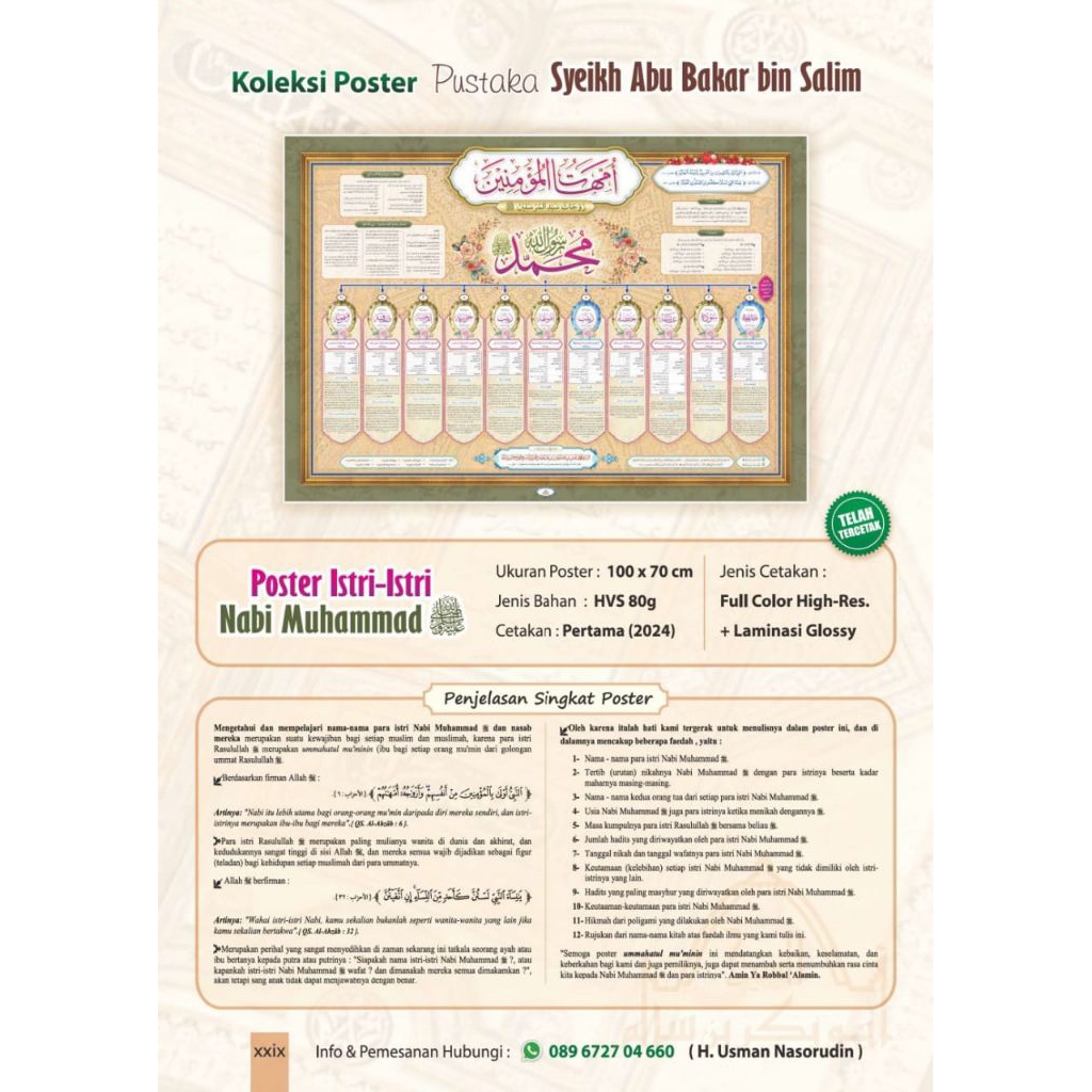 Jual POSTER NAMA - NAMA ISTRI NABI MUHAMMAD SAW | Shopee Indonesia