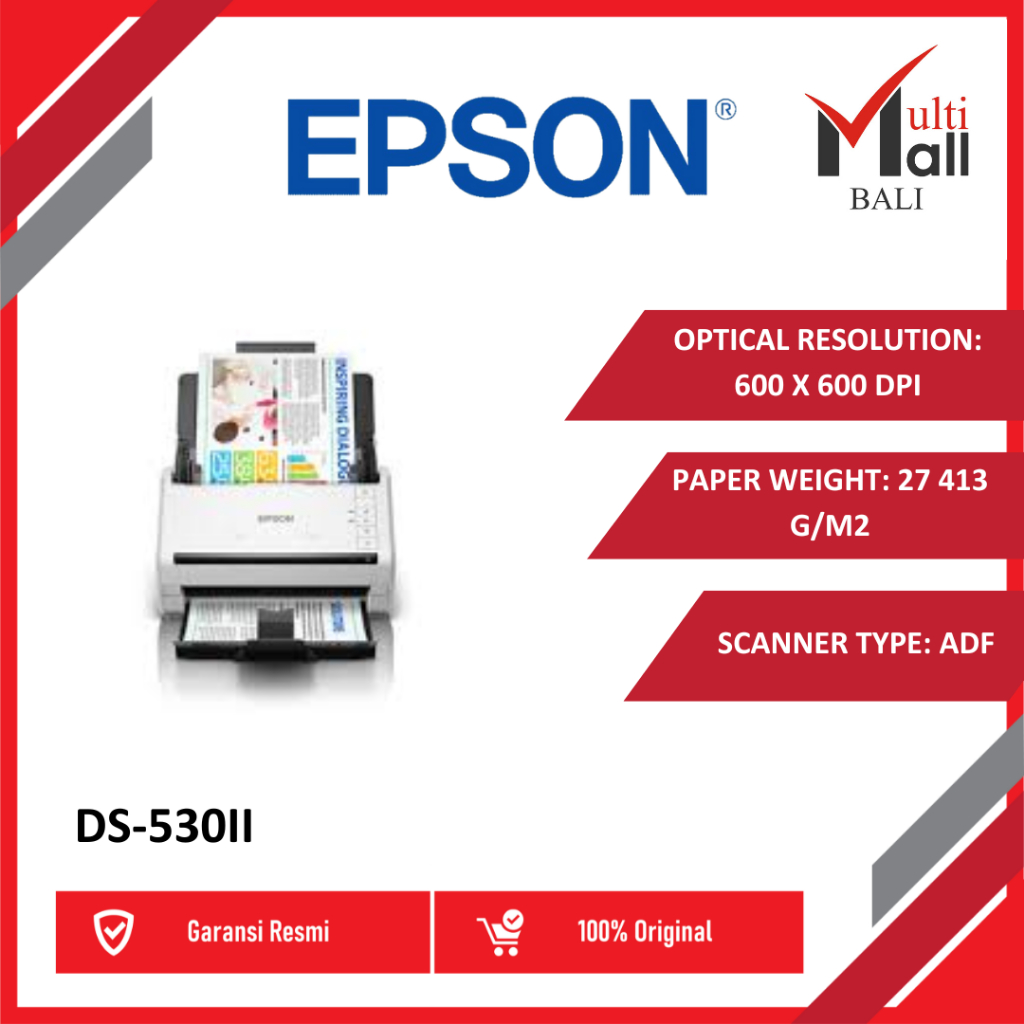 Jual Scanner Epson DS-530II DS530II DS-530 II DS530 II DS 530 II ADF A3 ...
