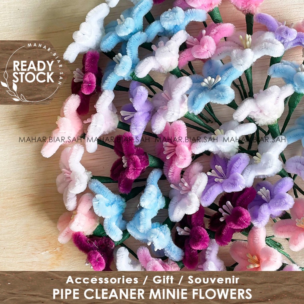 Jual RS Pipe Cleaner MINIE Flowers/ Fuzzy Wire / Velvet Wire / Gift ...