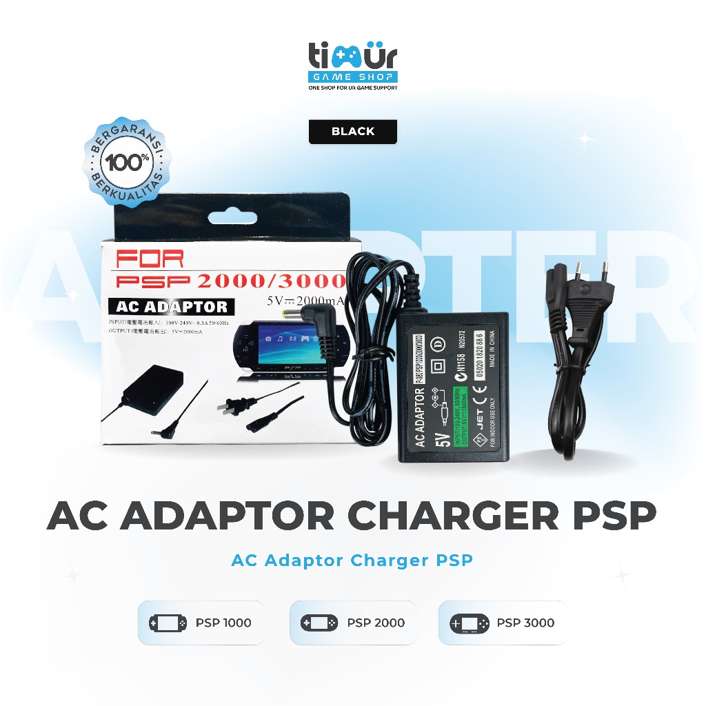 Jual Adaptor Adapter Charger PSP Sony 3000 2000 1000 Slim Dan Fat ...