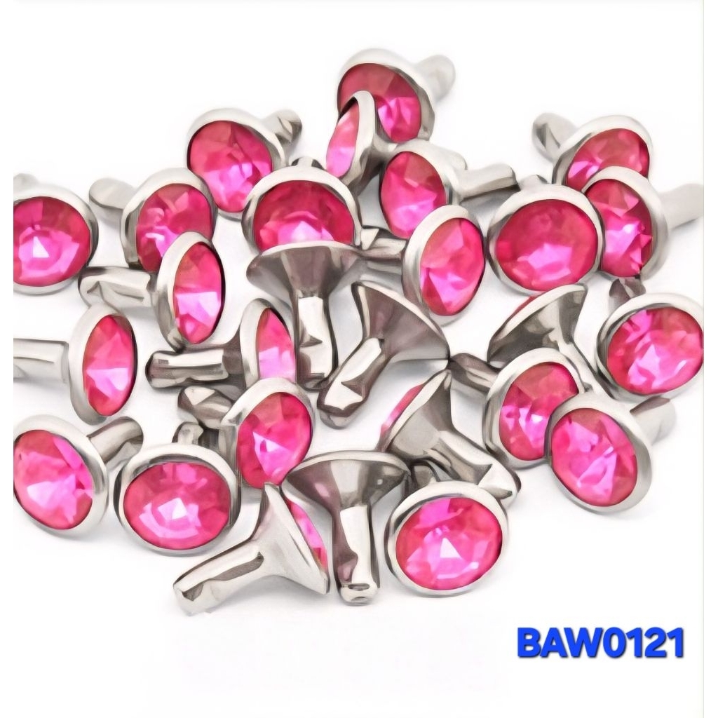 Jual rivet 8 mm acrylic rhinestone pink isi 12 pcs | Shopee Indonesia