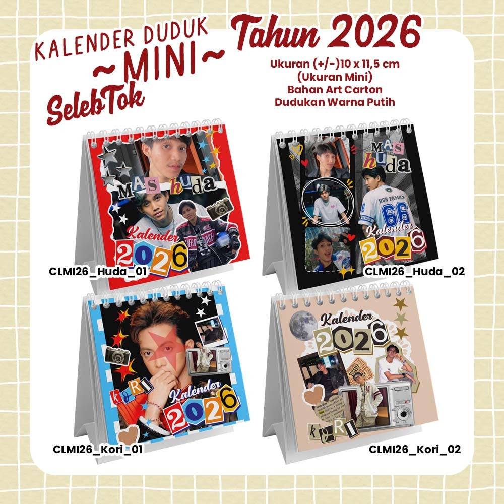 Jual KALENDER MINI 2026 - MODEL KALENDER DUDUK - Desain Idola Mas Huda ...