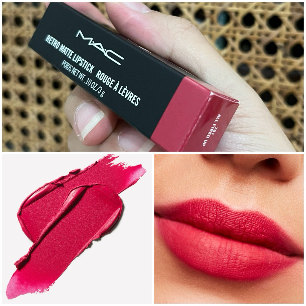 Jual NEW - MAC Retro Matte Lipstick shade ALL FIRED UP | Shopee Indonesia