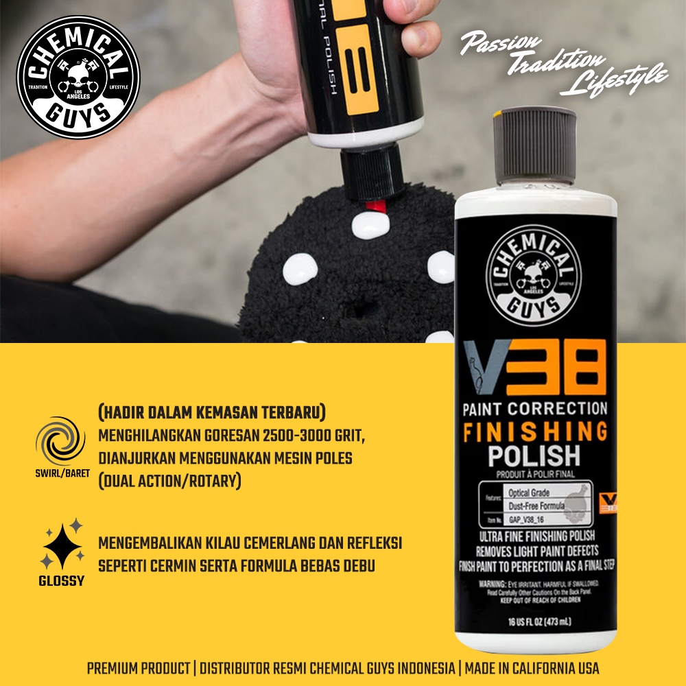 Jual Chemical Guys V38 Optical Grade Final Polish Mobil 473ml | Shopee ...
