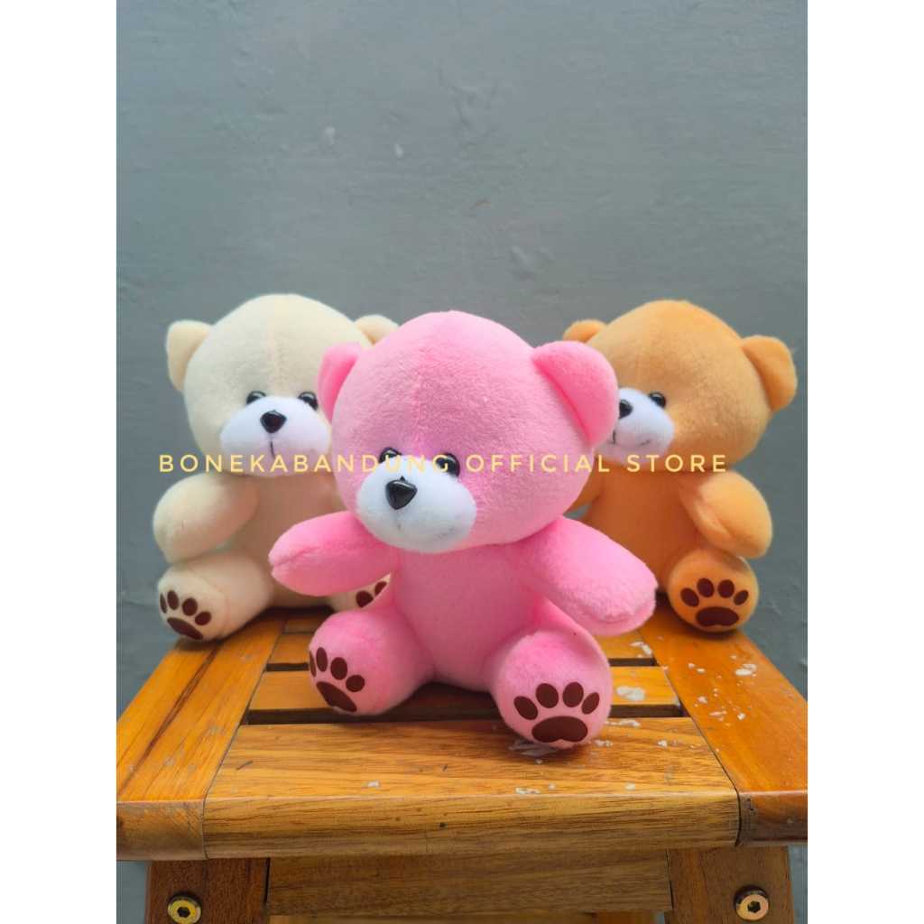 Jual boneka beruang kaki motif 15cm velboa full untuk buket hampers dan ...