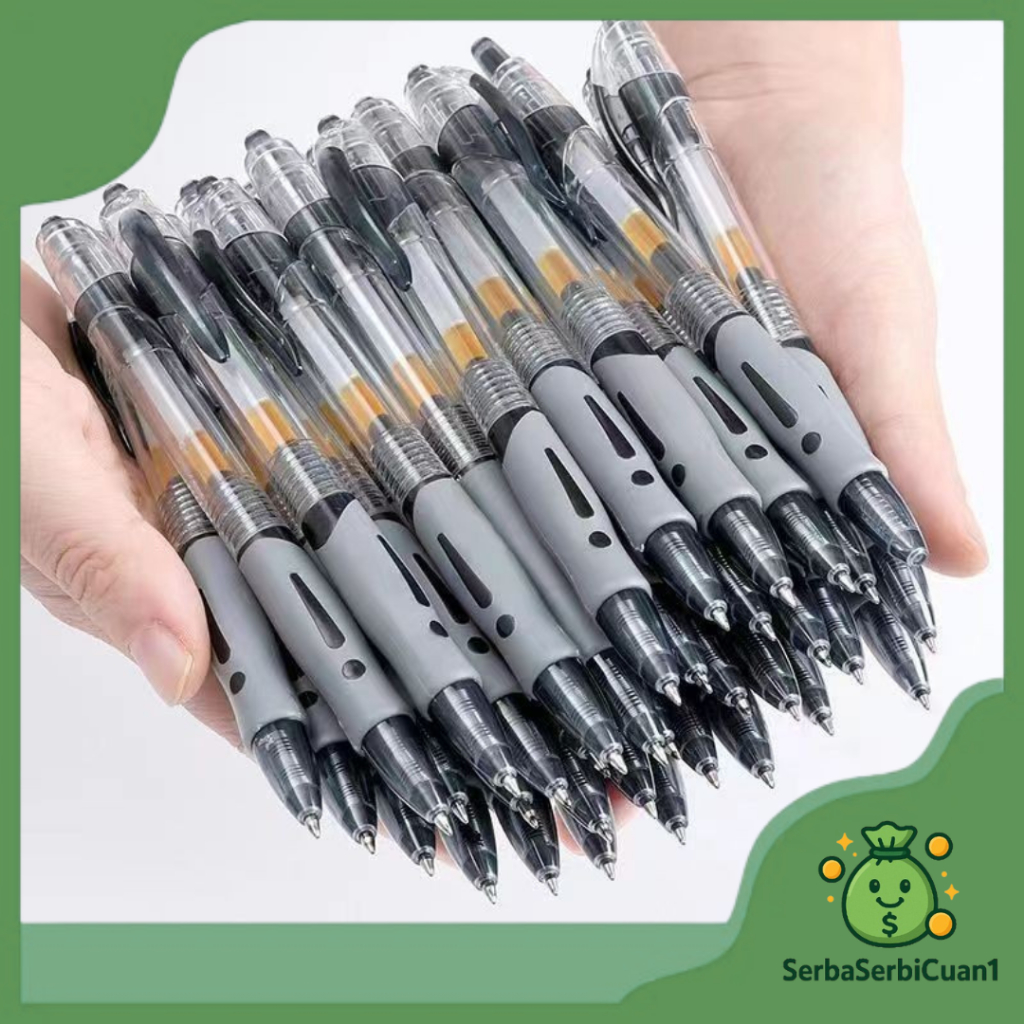 Jual SSC Pena 1 Lusin Pulpen Gel Hitam 0.5mm Isi 12 Pcs Pena Gel ...