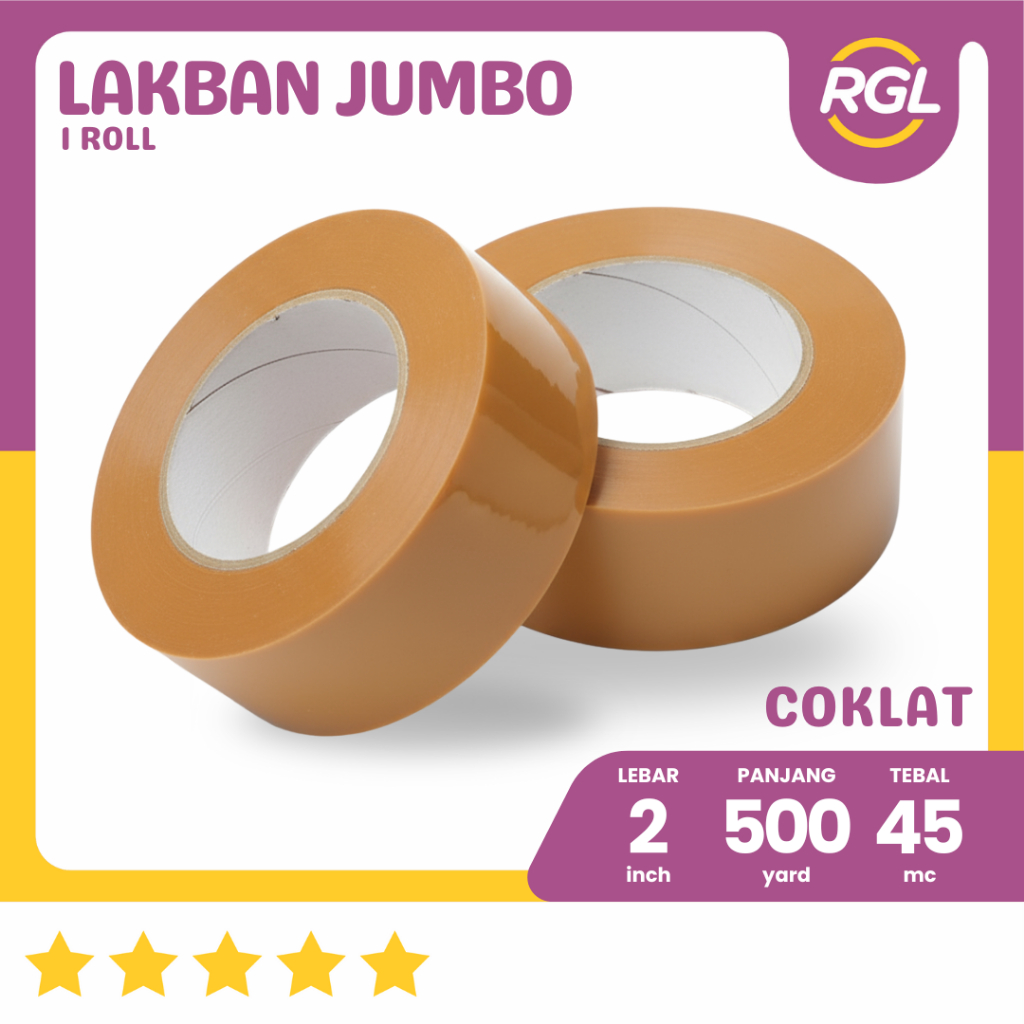 Jual Lakban Jumbo Coklat 500 yard 2 inch / Lakban Kuat Perekat Kardus ...
