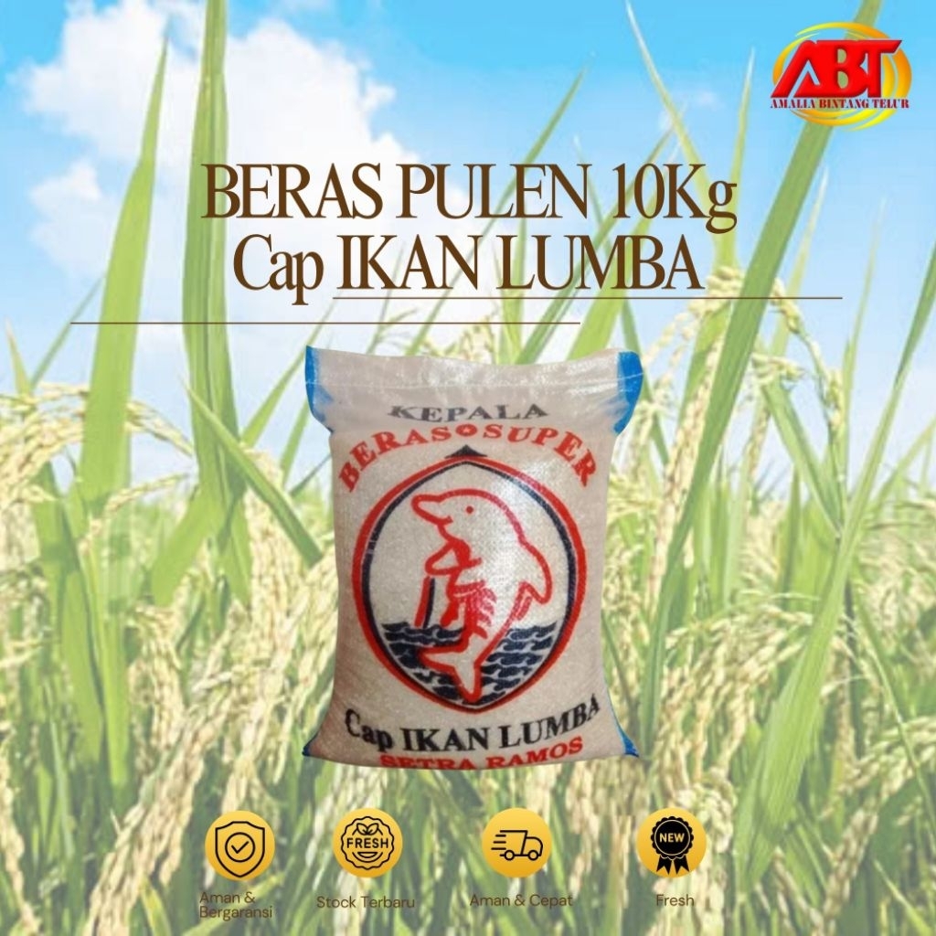 Jual ABT - Beras Pulen Cap Ikan Lumba 10kg Enak,Bersih dan Putih (FRESH ...