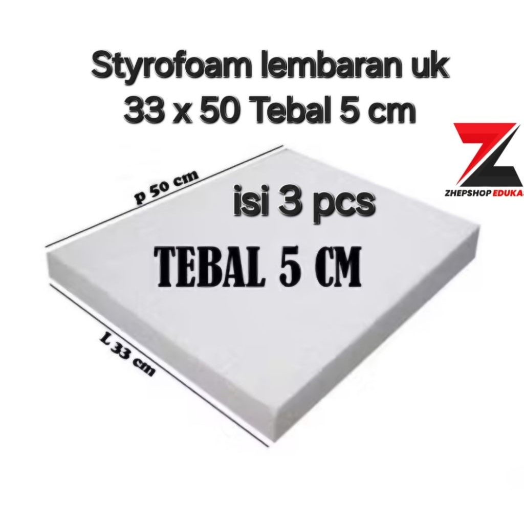 Jual Styrofoam Tebal 5cm isi 3 lembar uk 33 x 50 | Shopee Indonesia