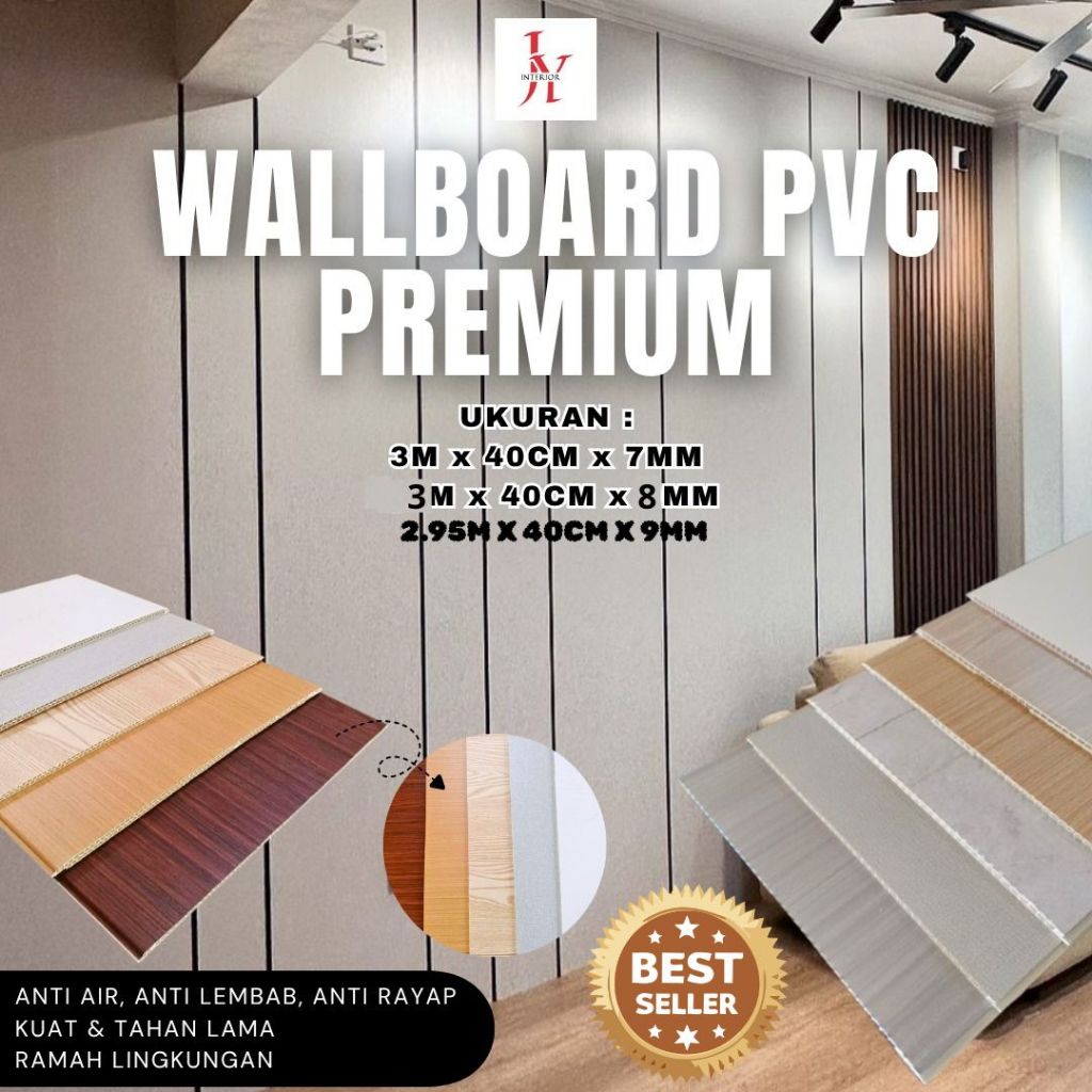 Jual (ISI 1 BOX) WALLBOARD PREMIUM PVC 40CMX8MMX3M | Shopee Indonesia