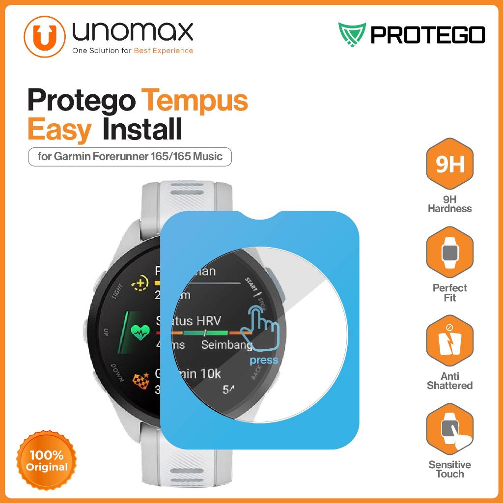 Jual Tempered Glass Garmin Forerunner 165 / 165 Music Protego Tempus ...