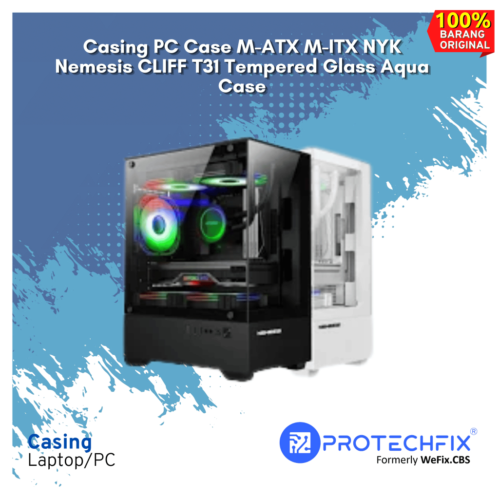 Jual Casing PC Case M-ATX M-ITX NYK Nemesis CLIFF T31 Tempered Glass ...
