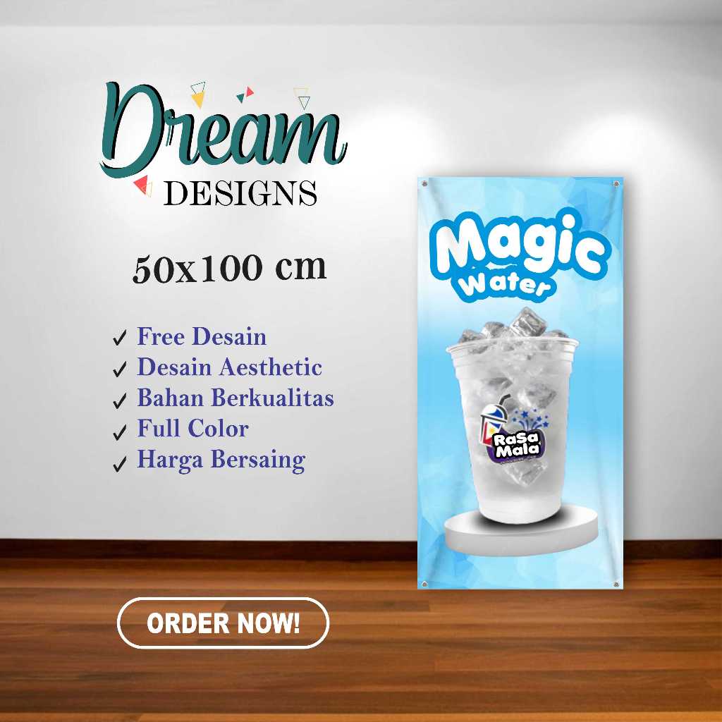 Jual Spanduk Banner 50x100 cm magic water biru | Shopee Indonesia