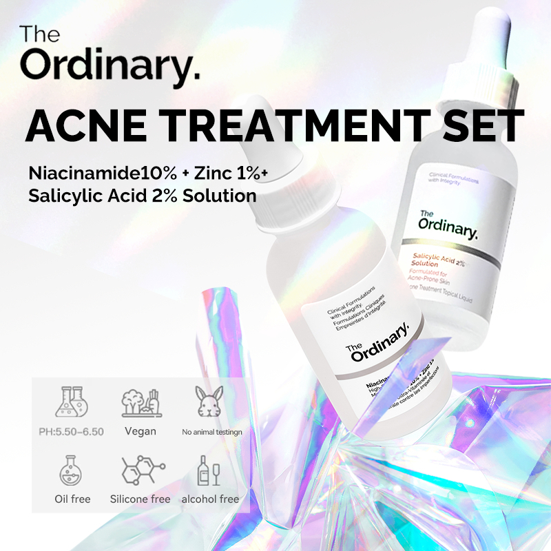Jual The Ordinary Set Acne Treatment Niacinamide Serum + Salicylic Acid ...