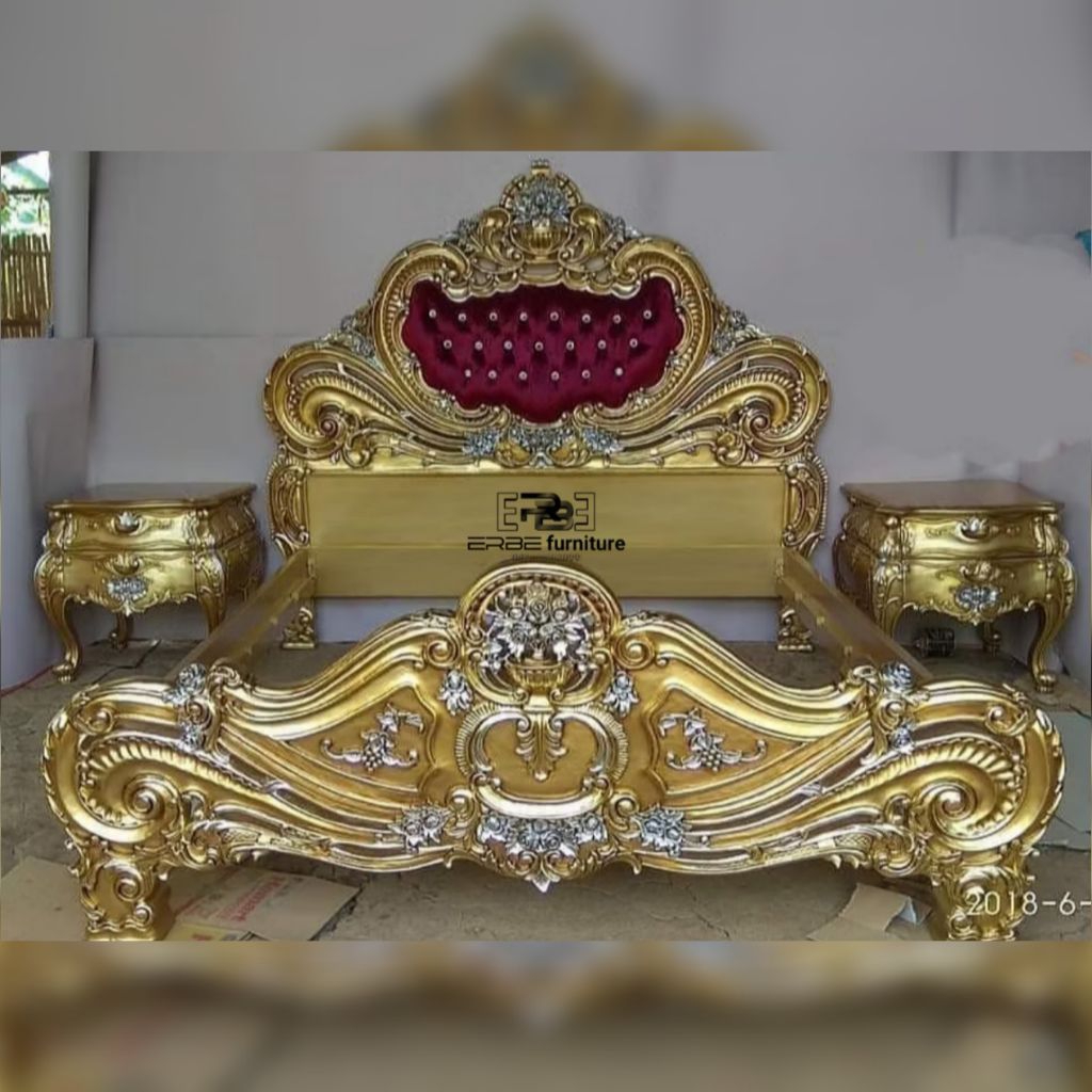 Jual dipan tempat tidur klasik ukir Jepara mewah kayu jati perhutani ...