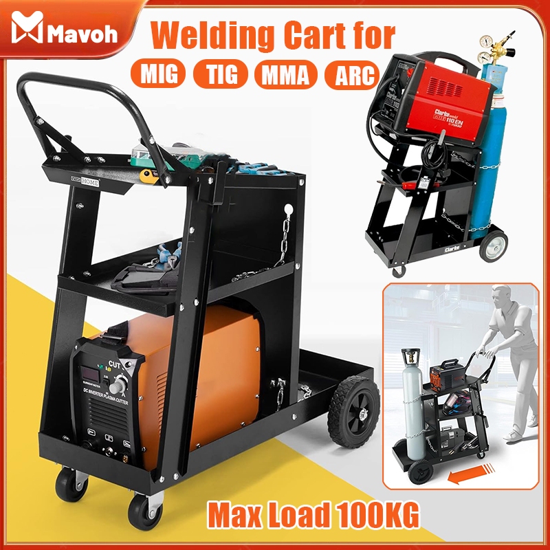 Jual Welding Machine Cart Heavy Duty 3 Tier Trolley for MIG TIG MMA ARC ...